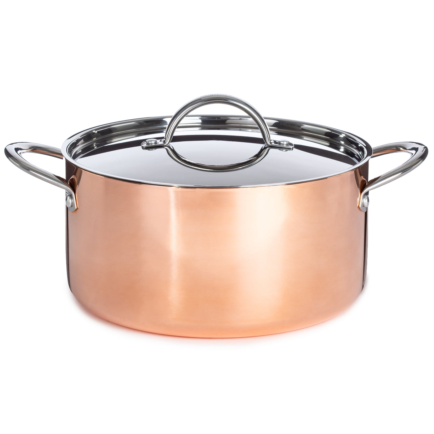BergHOFF Vintage Copper 10Pc Tri-Ply Cookware Set, Polished Exterior