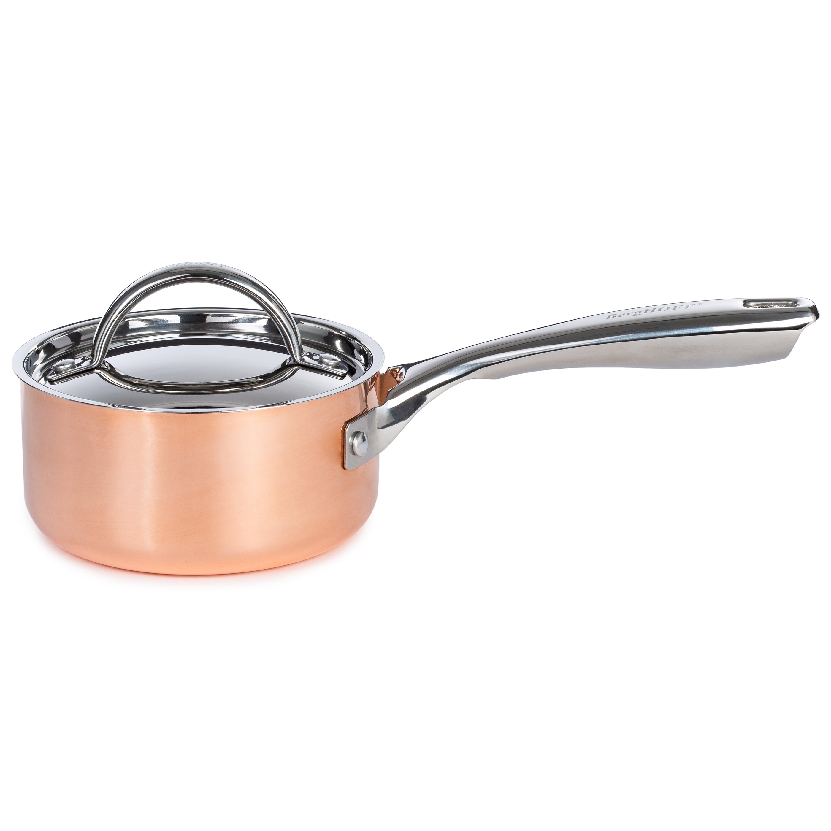 BergHOFF Vintage 10pc Tri-Ply Copper Cookware Set with Lids, Polished