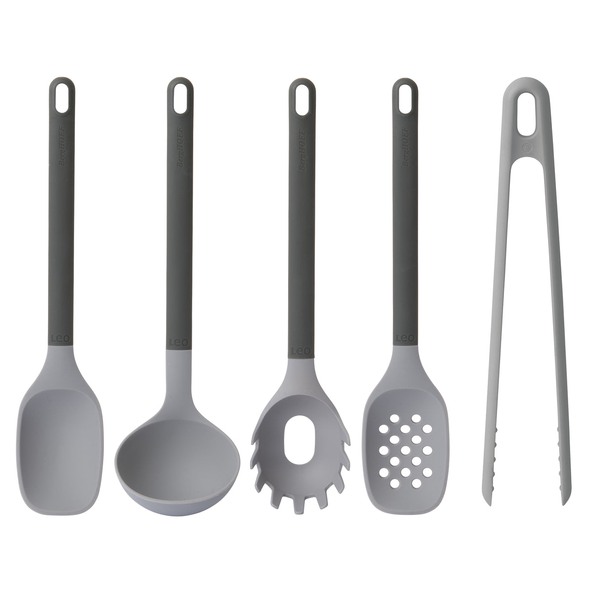 Leo 5Pc Nonstick Silicone Utensil Set, Grey — BergHOFF