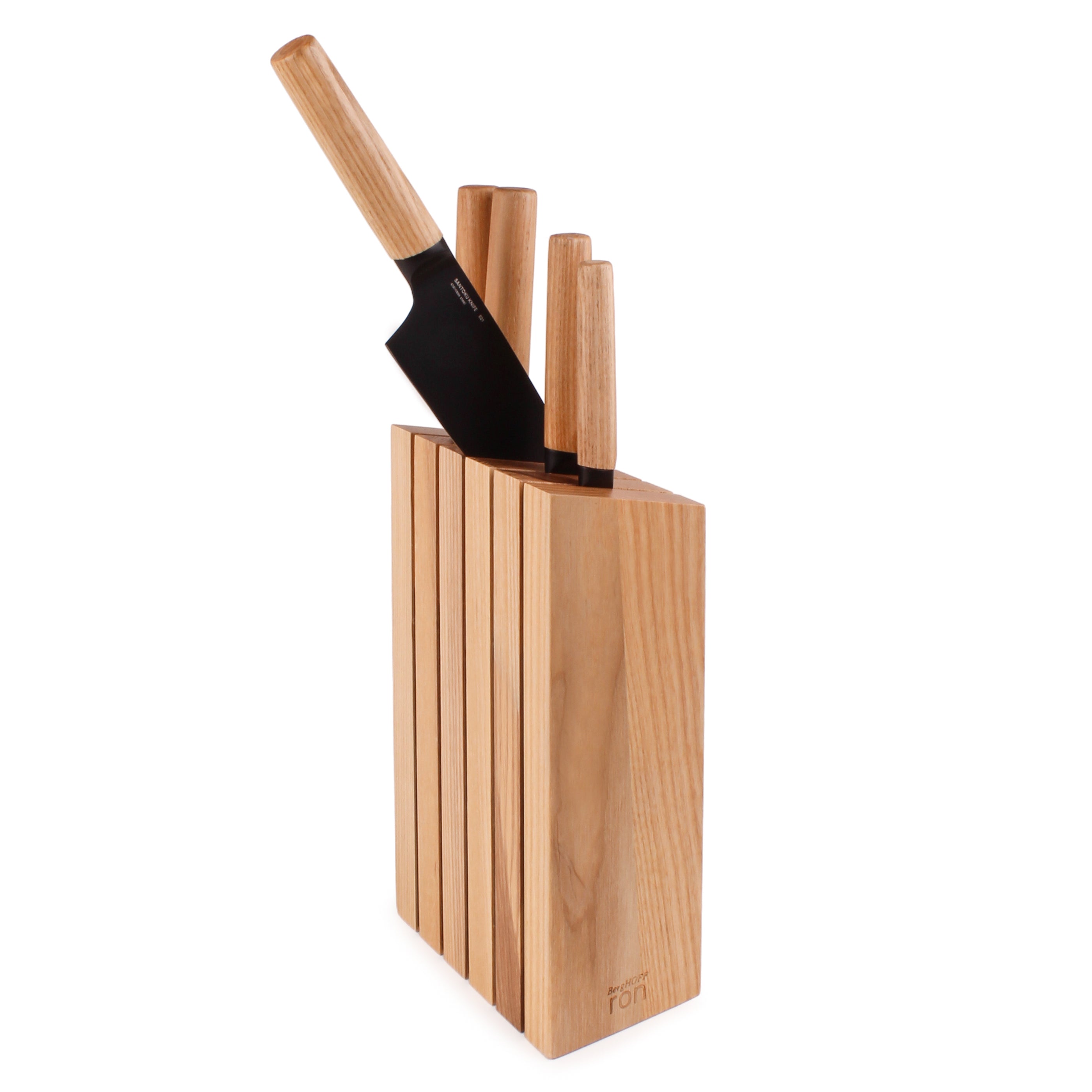 BergHOFF Ron Stainless Steel 6pc Knife Block Set, Natural