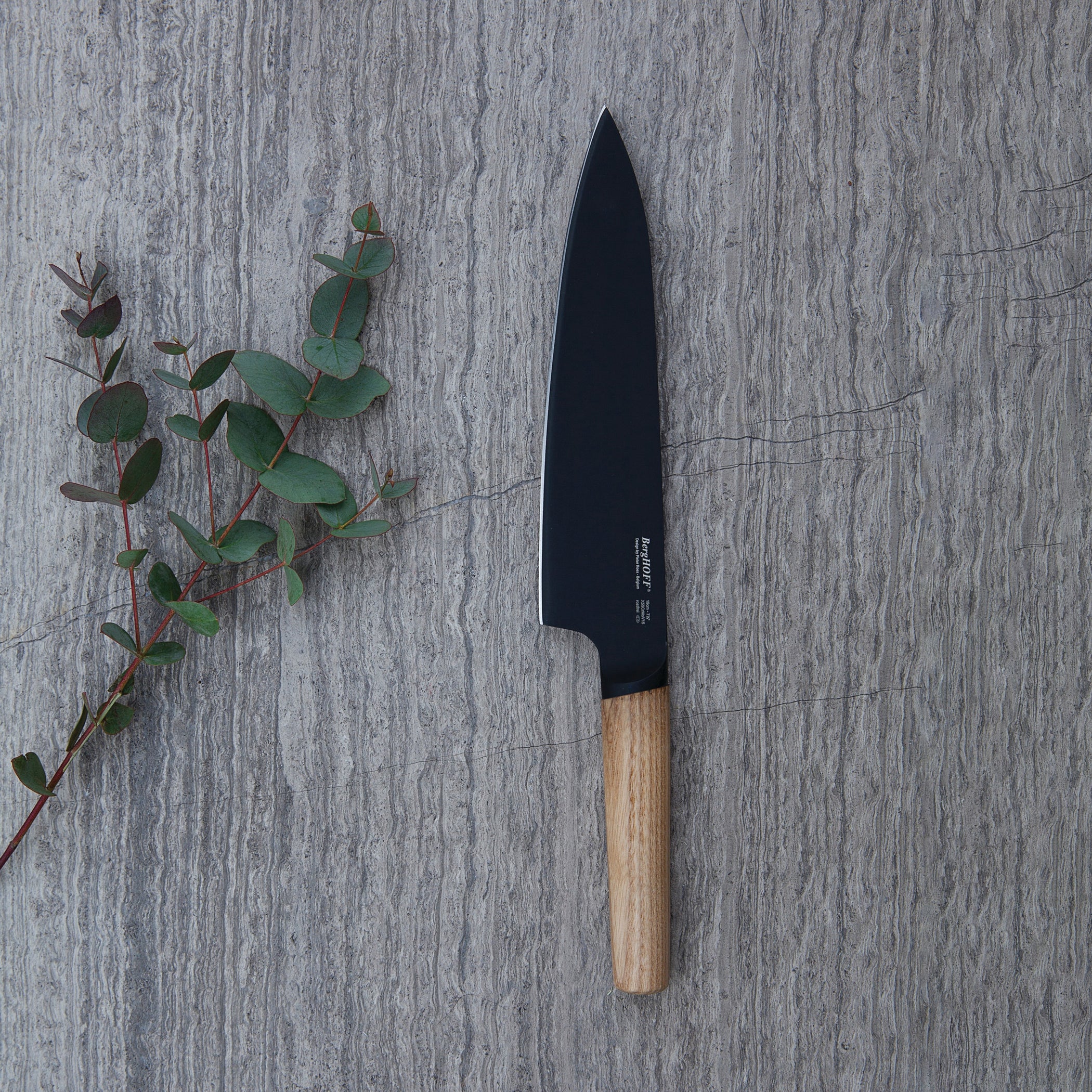 BergHOFF Ron Stainless Steel 6pc Knife Block Set, Natural