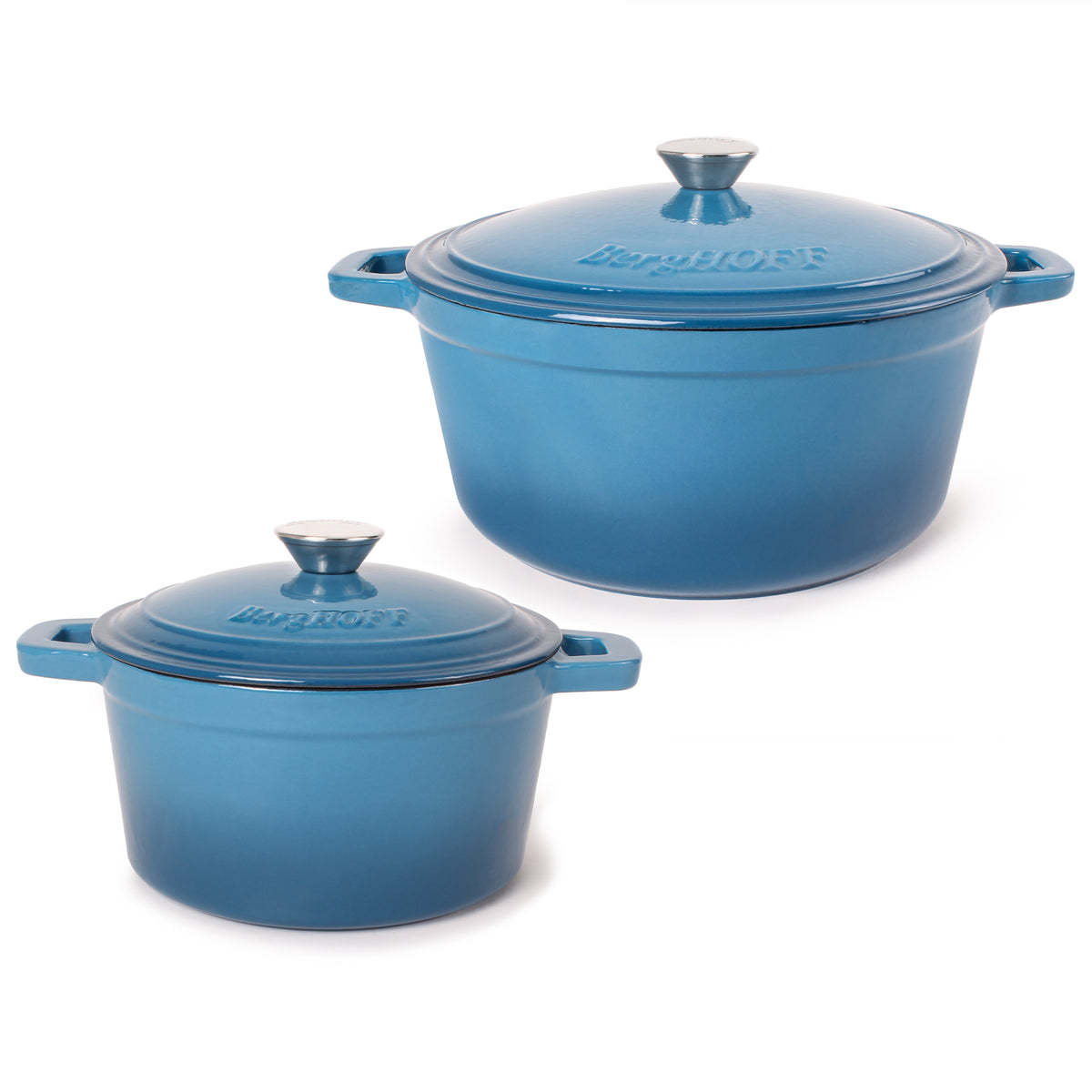 Neo 4pc Cast Iron Cookware Set, 3qt. & 7qt., Blue — BergHOFF