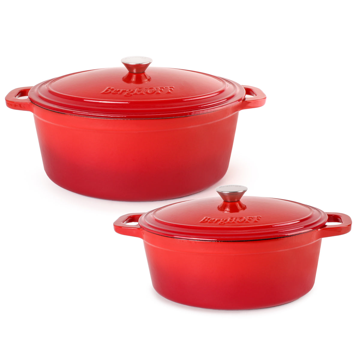 Neo 4pc Cast Iron Cookware Set, 5qt. & 8qt., Red — BergHOFF
