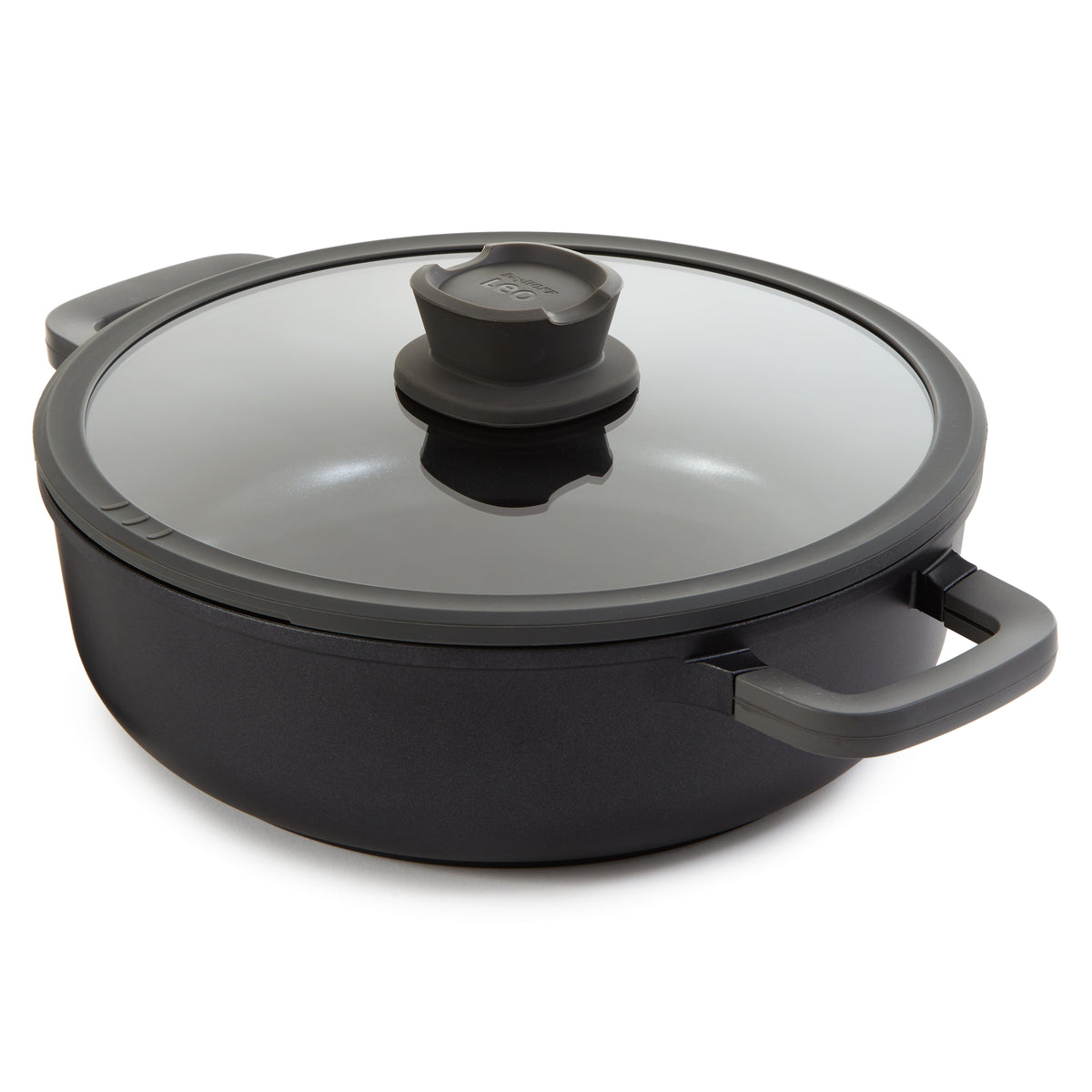 BergHOFF Leo Stone+ Nonstick Ceramic 11" Sauté Pan with Lid 2-handle R