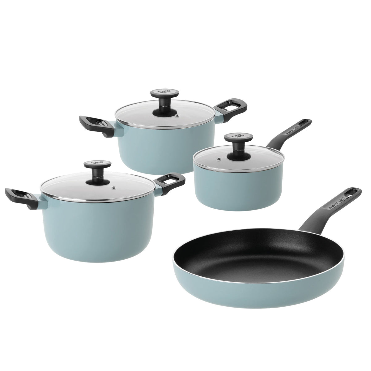 Slate Non-stick Aluminum 7Pc Cookware Set with Glass Lid — BergHOFF