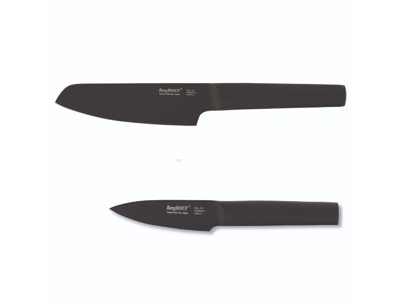 BergHOFF Ron 2pc Vegetable and Paring Knife Set, Black